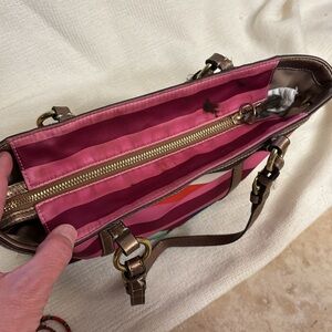 Coach | Bags | Coach Striped Multicolor Handbag | Poshmark
